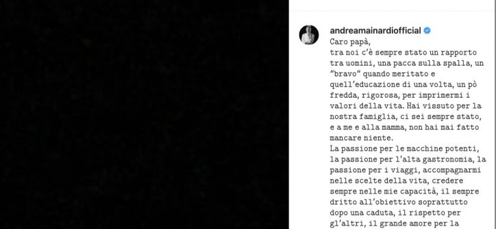 Andrea Mainardi, l’addio al padre in un “Ti voglio bene” - Ultime ...