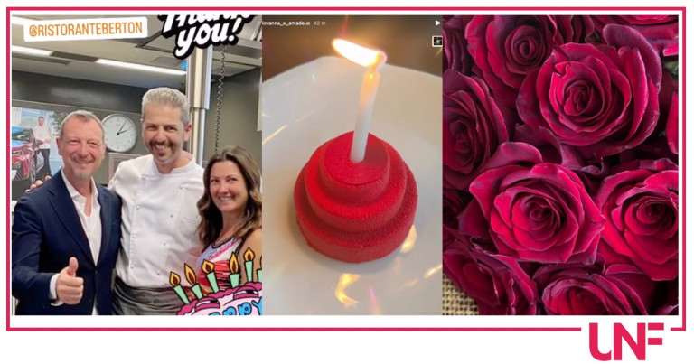 Giovanna Civitillo festeggia il compleanno con Amadeus e la torta più ...