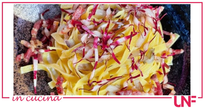 Tagliatelle, radicchio e pancetta: ricetta di Gilberto Neirotti ...