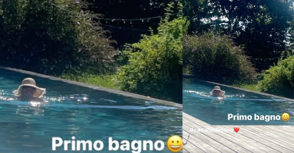 Primo bagno in piscina per Antonella Clerici: va tutto bene ma resta ...