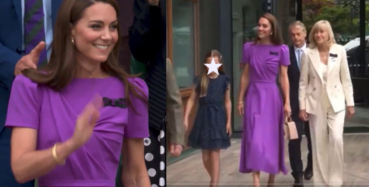 Kate Middleton e la scelta di spilla e abito viola per Wimbledon ...