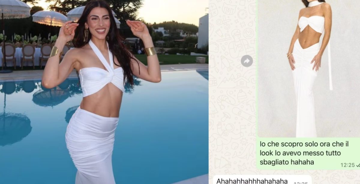Giulia Salemi indossa l'abito bianco in modo sbagliato e poi spiffera tutto alle follower ...