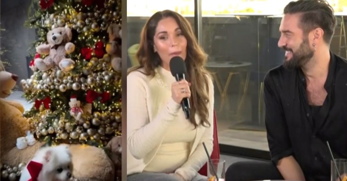 Delia Duran e Alex Belli sotto il loro tenero albero di Natale c'è il ...