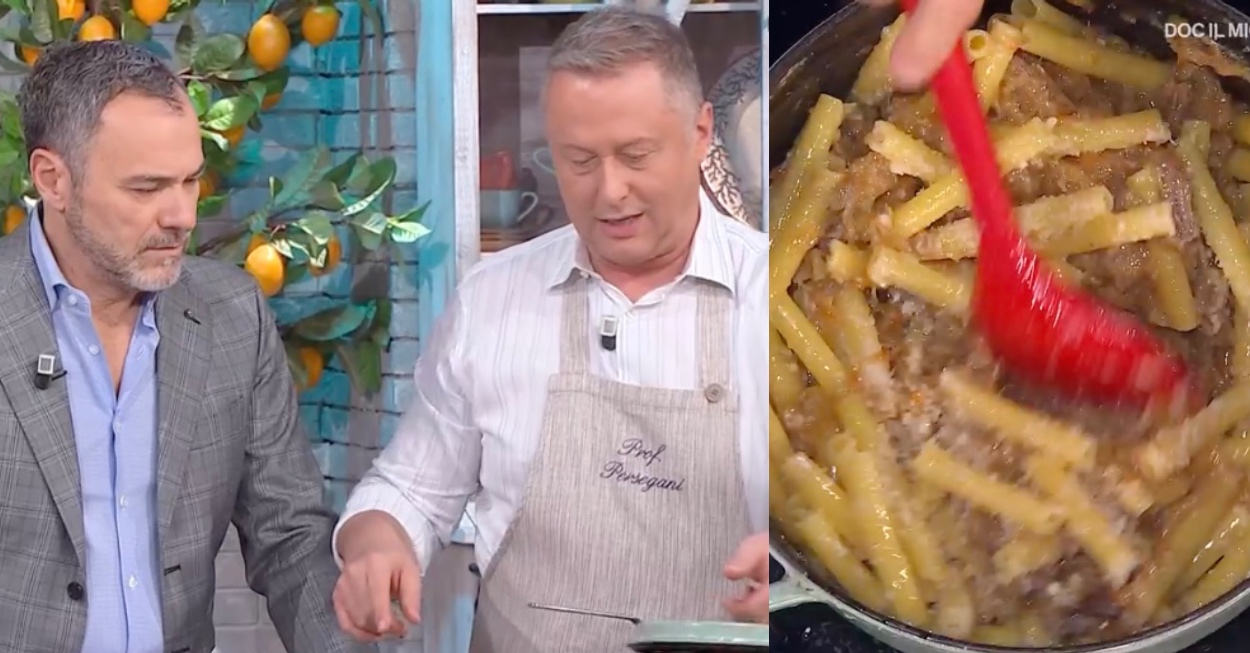Massimiliano Gallo e Daniele Persegani che spettacolo in cucina con la ricetta degli ziti alla ...