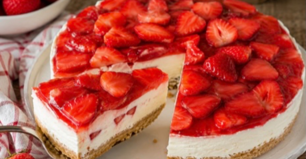 Torta fredda senza cottura è la cheesecake alle fragole facilissima da ...