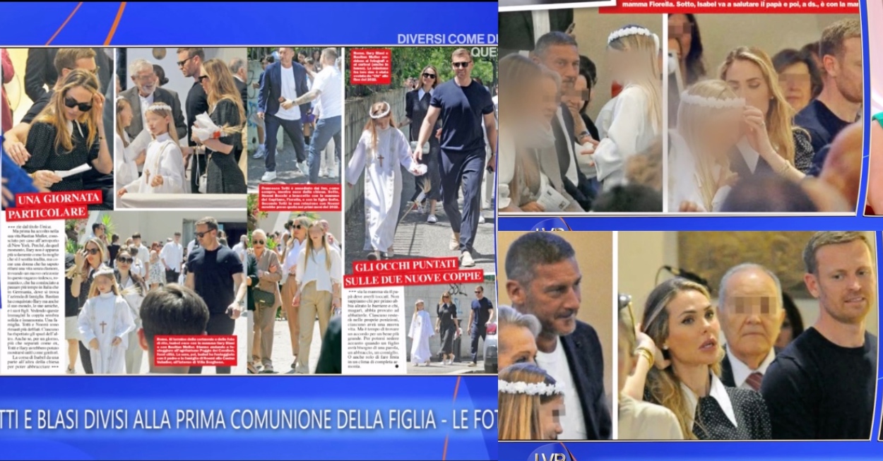 La corsa in chiesa di Isabel Totti per abbracciare papà Francesco ...